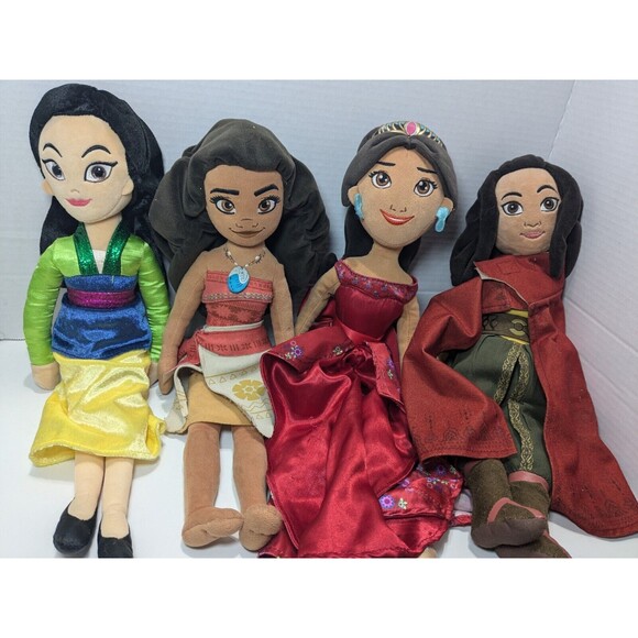 Disney | Toys | 4 Disney Princesses Plush Lot Mulan Elena Moana Raya ...